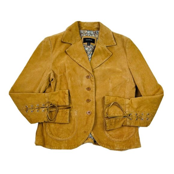 American Vintage | Jackets & Coats | Vintage Suede Leather Lace Up Bell ...